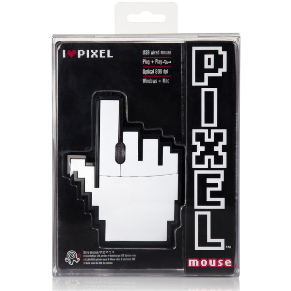 Pixelated Hand-Shaped Mouse - Wired | IWOOT