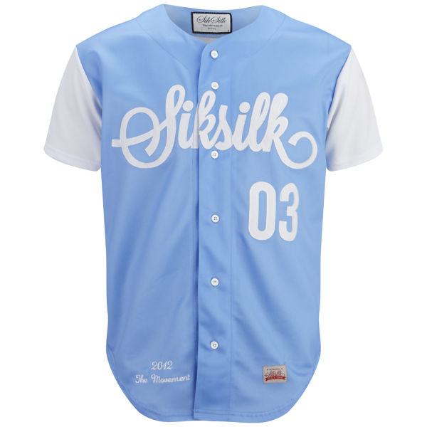 Sik Silk Men's Baseball Shirt - Baby Blue Mens Clothing | TheHut.com