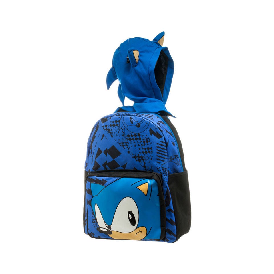Sega Sonic The Hedgehog Big Logo Backpack With Hood Iwoot Uk