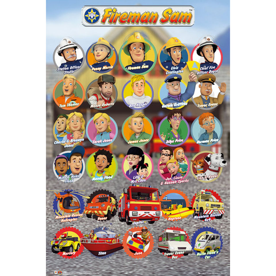 Fireman Sam Characters - Maxi Poster - 61 x 91.5cm Merchandise | Zavvi