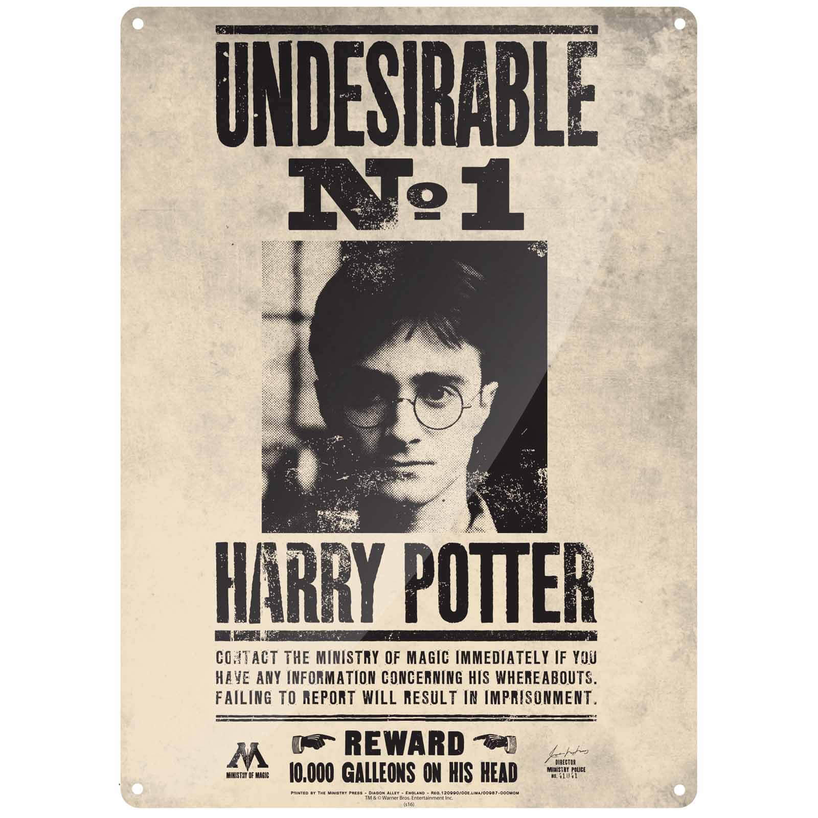 Harry Potter Undesirable No.1 Large Tin Sign | IWOOT