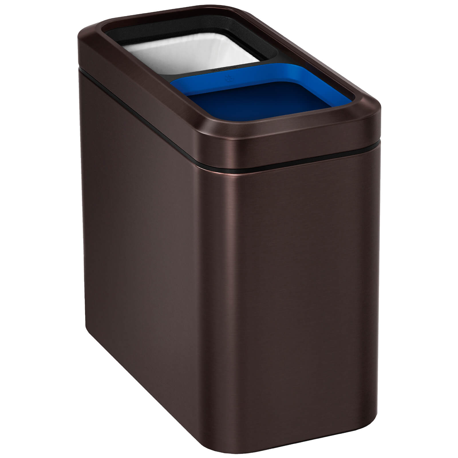 simplehuman Slim Open Recycler Bin - Dark Bronze 20L | IWOOT