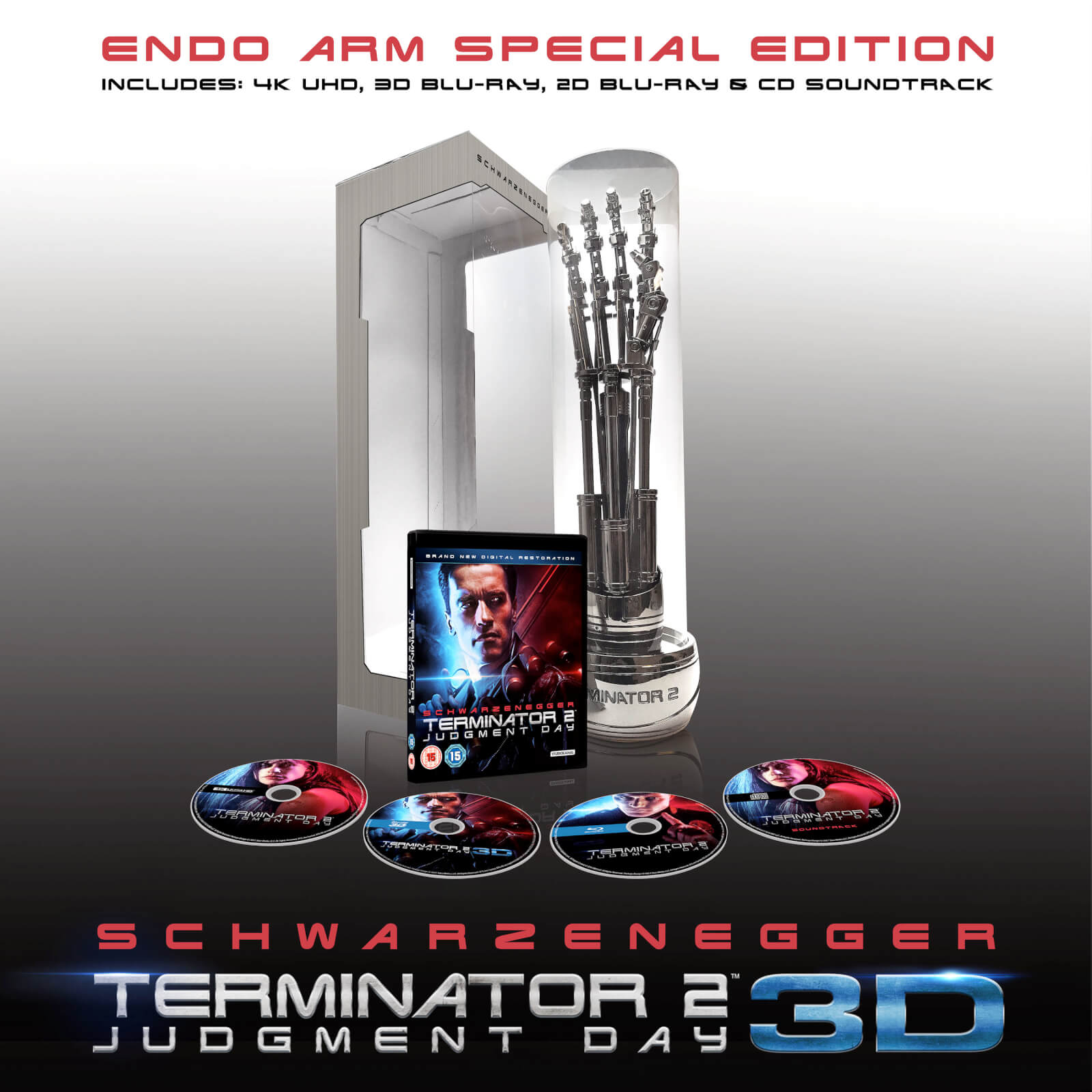 Terminator 2: Endoarm (4K + Blu-ray 3D + Blu-ray + CD) Blu-ray | Zavvi