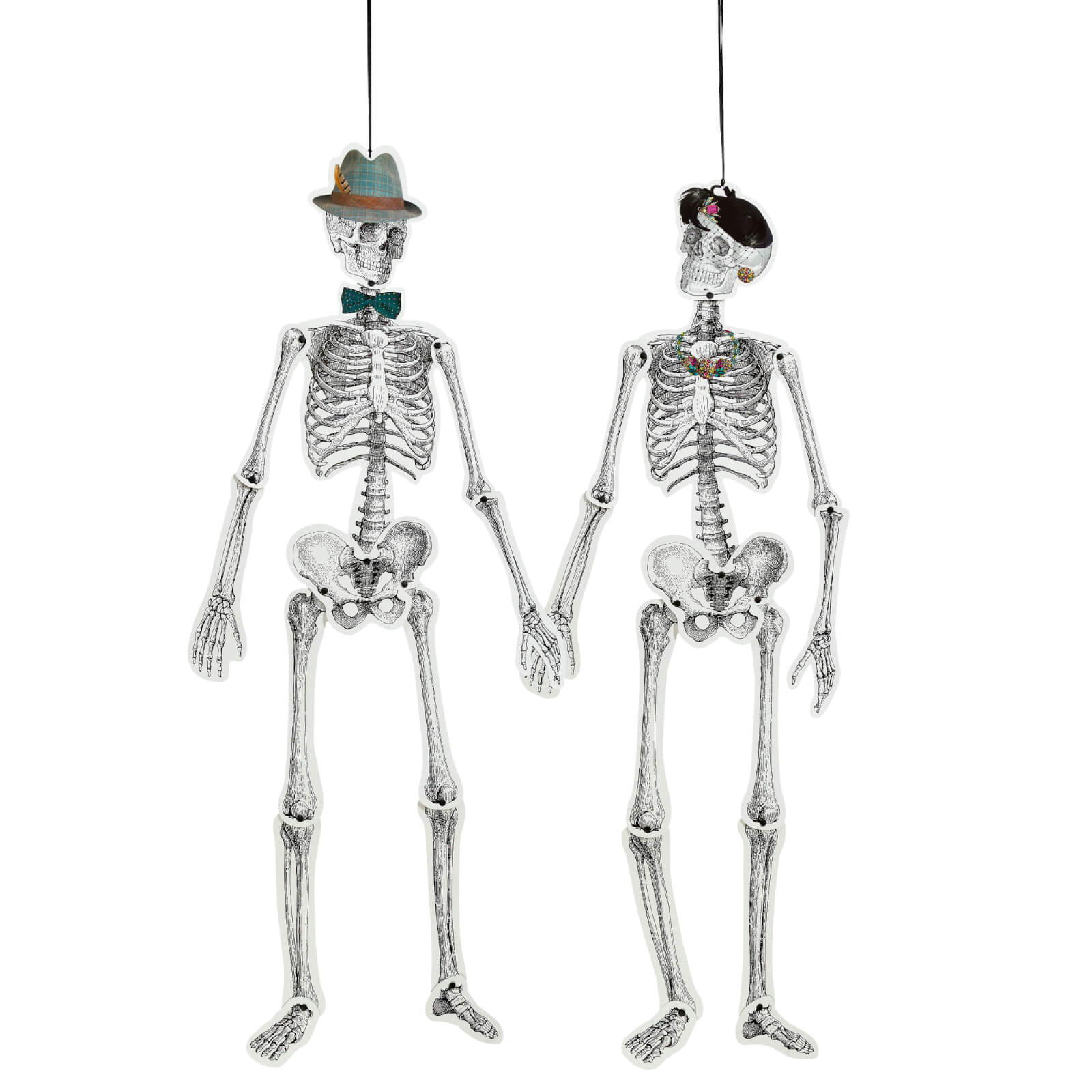 Skeleton Crew Mr. and Mrs. Bones Life Size Paper Skeletons | IWOOT