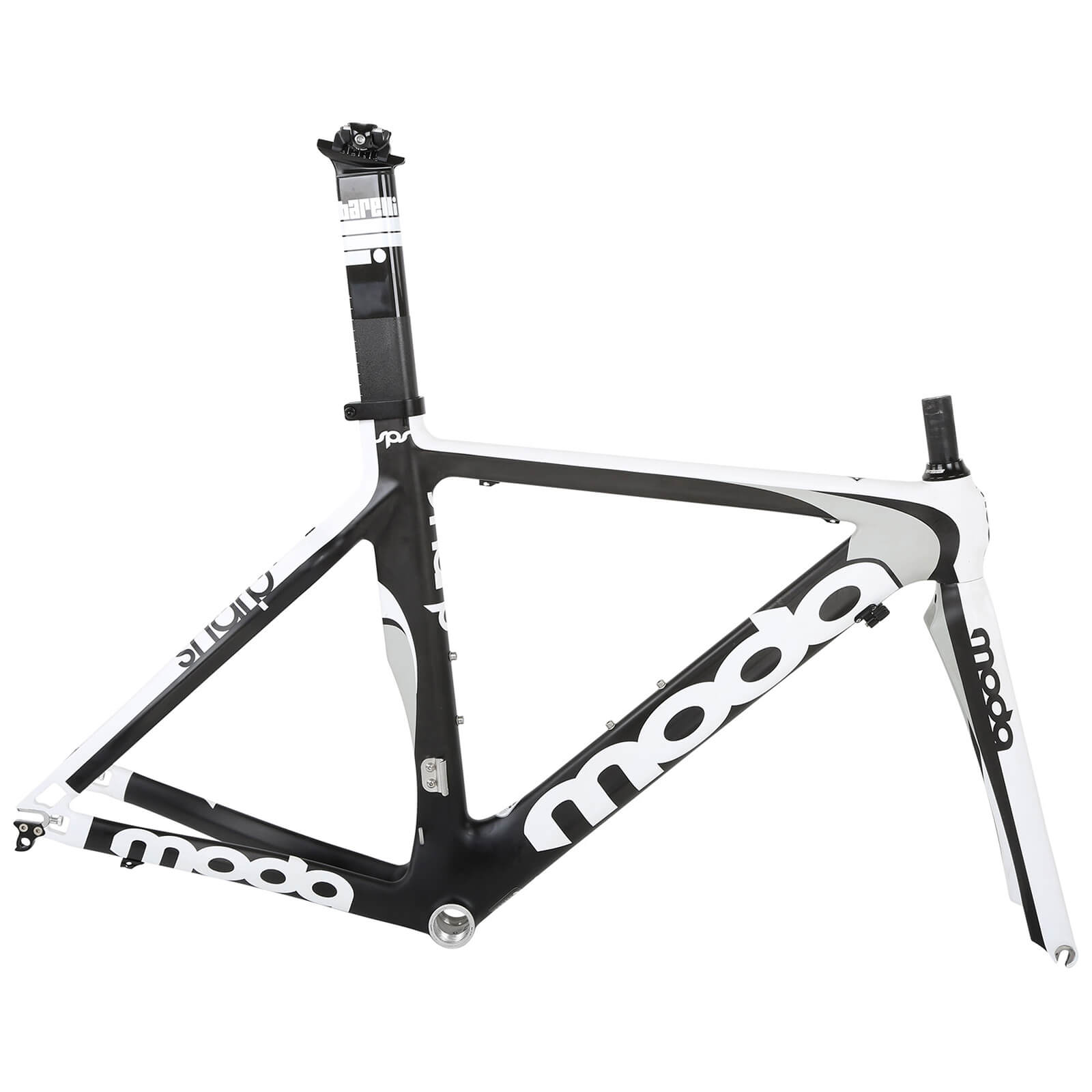 Moda Sharp Carbon Tri/Time Trial Frameset - Black/White | ProBikeKit.com