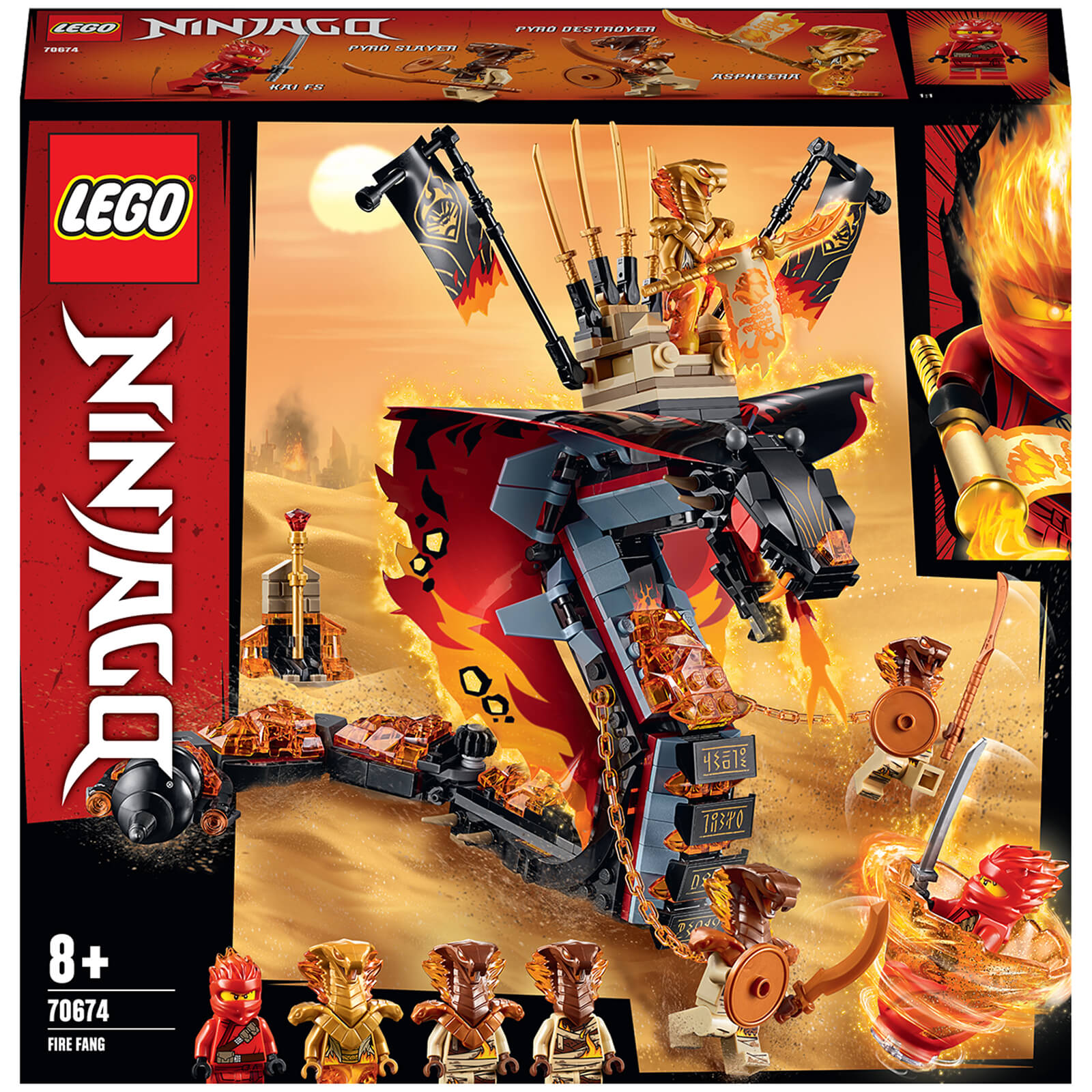 LEGO NINJAGO: Fire Fang Snake Toy for Kids (70674) - IWOOT UK