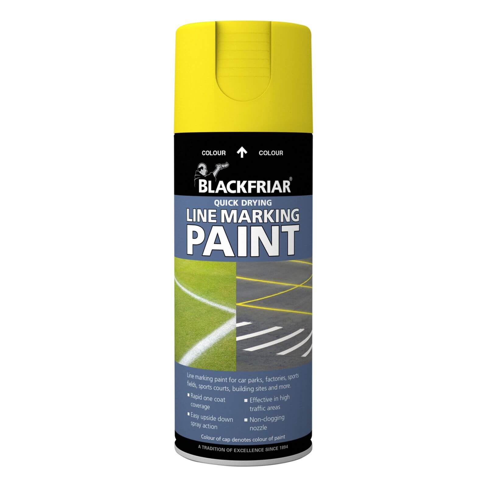 Rust-Oleum Blackfriar Yellow - Line Marking Paint - 400ml | Homebase