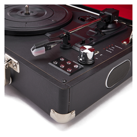 GPO Retro Attache Briefcase Style Three-Speed Portable Vinyl Turntable ...
