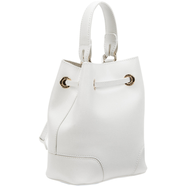 Furla Women's Stacy Mini Drawstring Bucket Bag - White