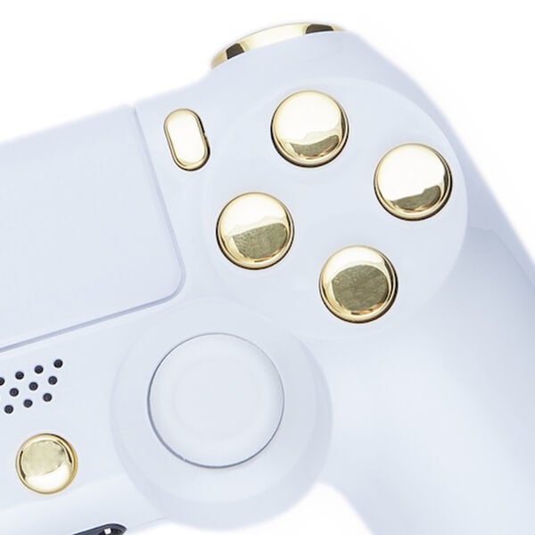 PlayStation DualShock 4 Custom Controller - White & Gold | Zavvi.nl