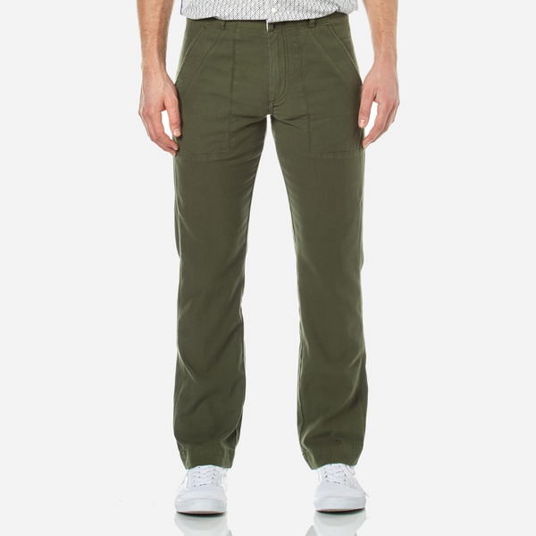 Garbstore Men's Patch Pocket Fatigue Pants - Olive - Free UK Delivery ...