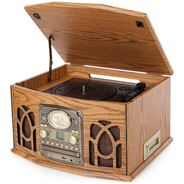 iTek Retro Antique Vintage 5-in-1 Music System (Cassette, CD, Radio ...