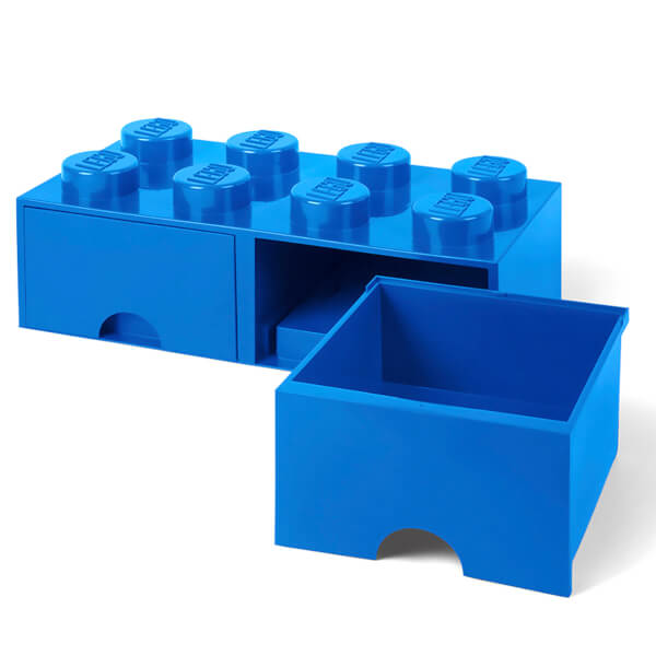 LEGO Storage 8 Knob Brick - 2 Drawers (Bright Blue) | IWOOT
