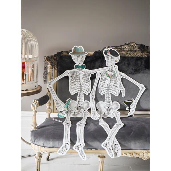 Skeleton Crew Mr. and Mrs. Bones Life Size Paper Skeletons | IWOOT