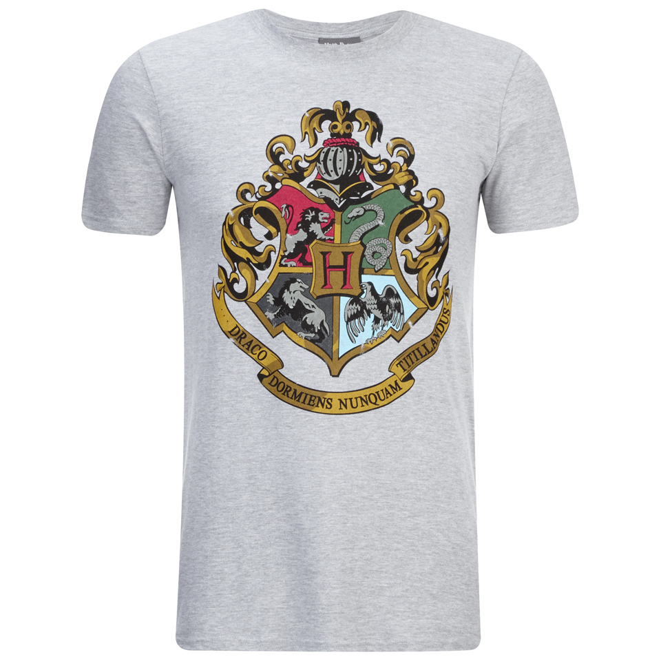 Harry Potter Men's Hogwarts Crest T-Shirt - Sport Grey Merchandise | Zavvi