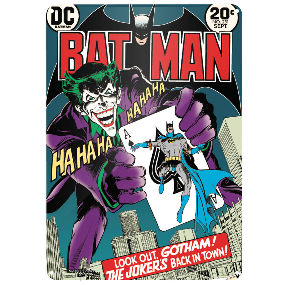 DC Comics Batman The Joker Large Tin Sign (29.7cm x 42cm) Merchandise ...