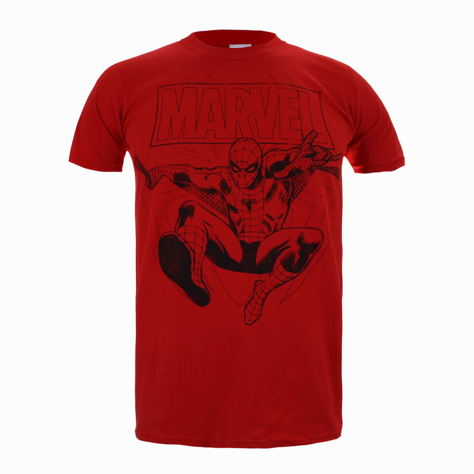 Marvel Spiderman Lines Men's T-Shirt - Red Merchandise - Zavvi UK