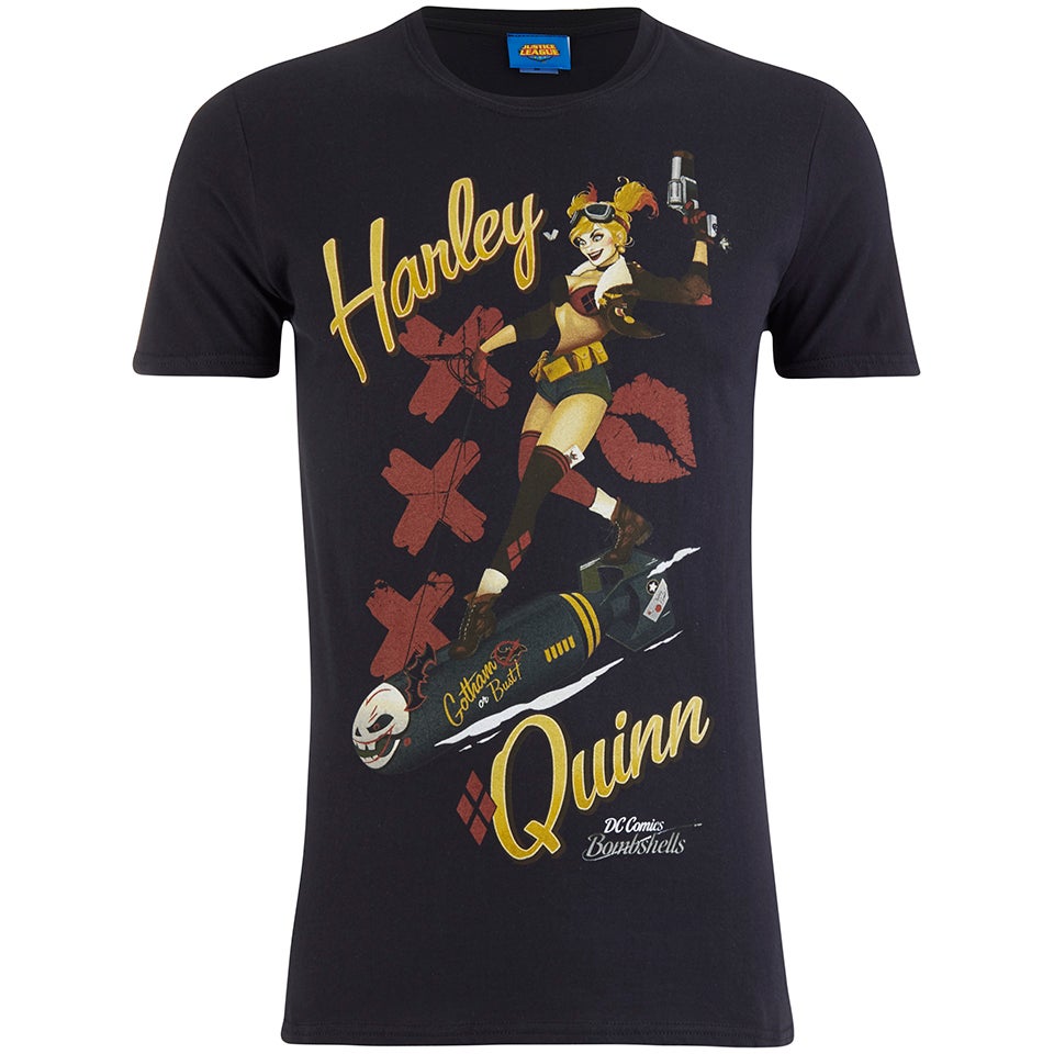 DC Comics Bombshells Men's Harley Quinn T-Shirt - Black Merchandise ...