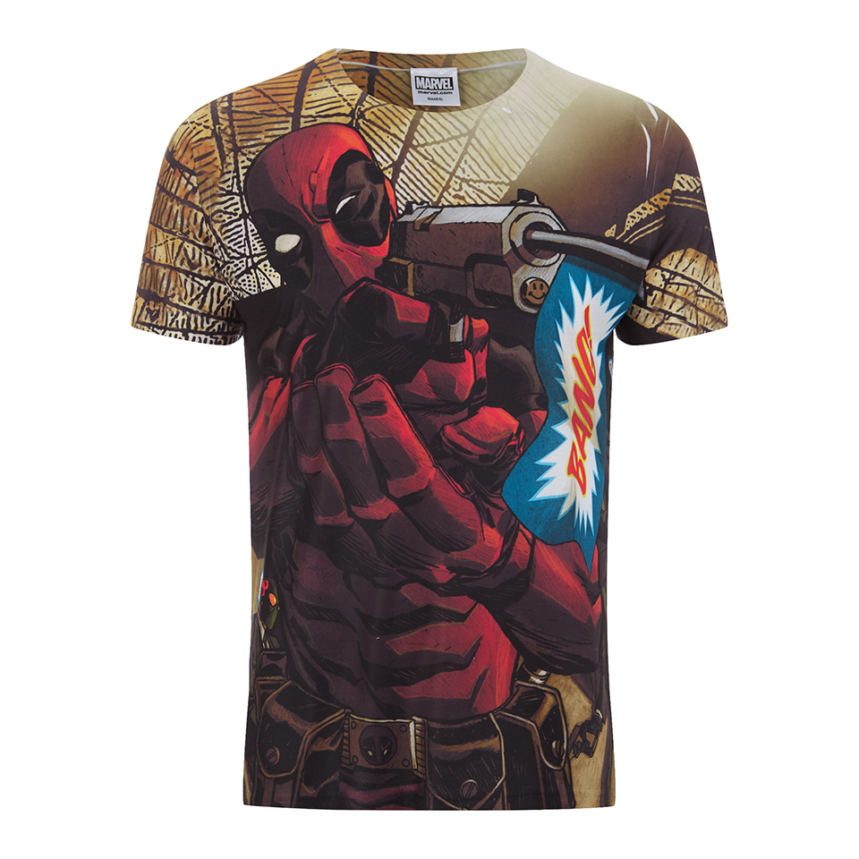 Marvel Men's Deadpool Bang T-Shirt - White Merchandise - Zavvi UK