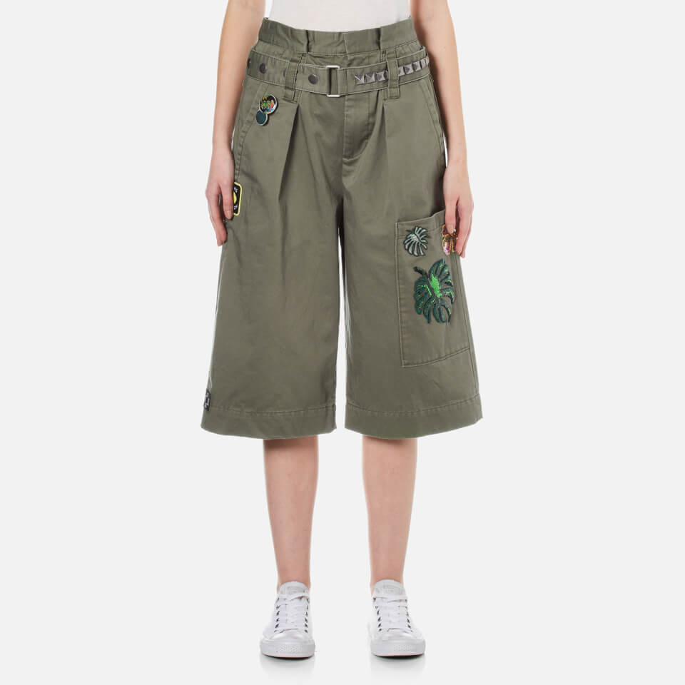Marc Jacobs Womens Long Cargo Shorts Military Green Free Uk Delivery Over £50