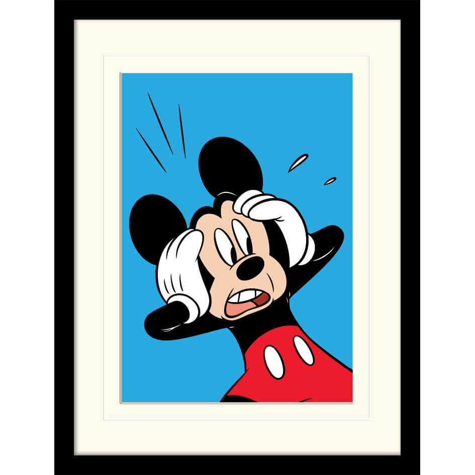 Disney Mickey Mouse Shocked Mounted 30 x 40cm Print Merchandise - Zavvi UK